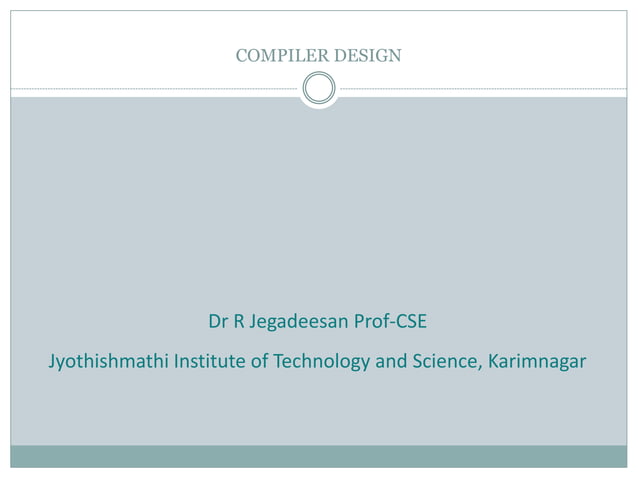 COMPILER DESIGN- Introduction & Lexical Analysis: | PDF | Programming Languages | Computing
