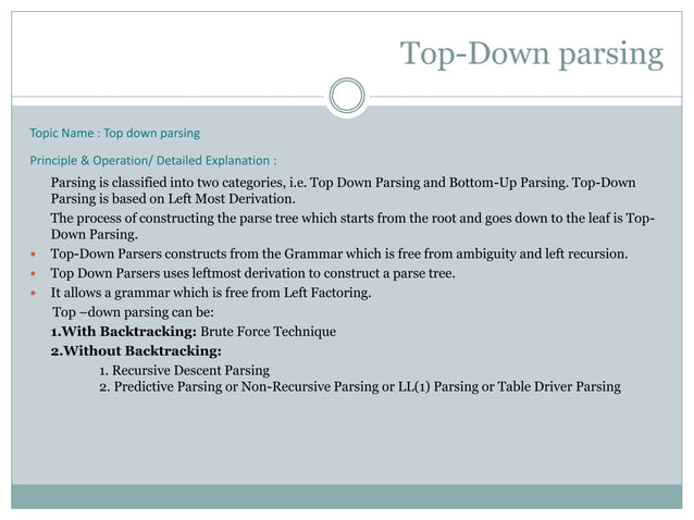 COMPILER DESIGN- Syntax Analysis | PPT