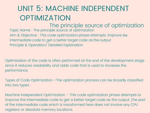 Compiler Design- Machine Independent Optimizations | PDF | Programming Languages | Computing