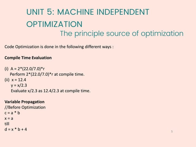 Compiler Design- Machine Independent Optimizations | PDF | Programming Languages | Computing