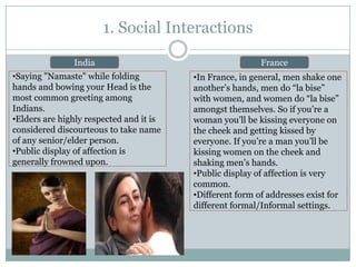 CD project on Differences between Indian & French Culture | PPTX