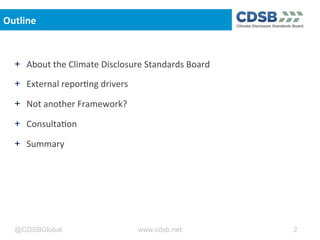 CDP spring workshop 2014 (CDSB Framework presentation) | PPT