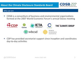 CDP spring workshop 2014 (CDSB Framework presentation) | PPT