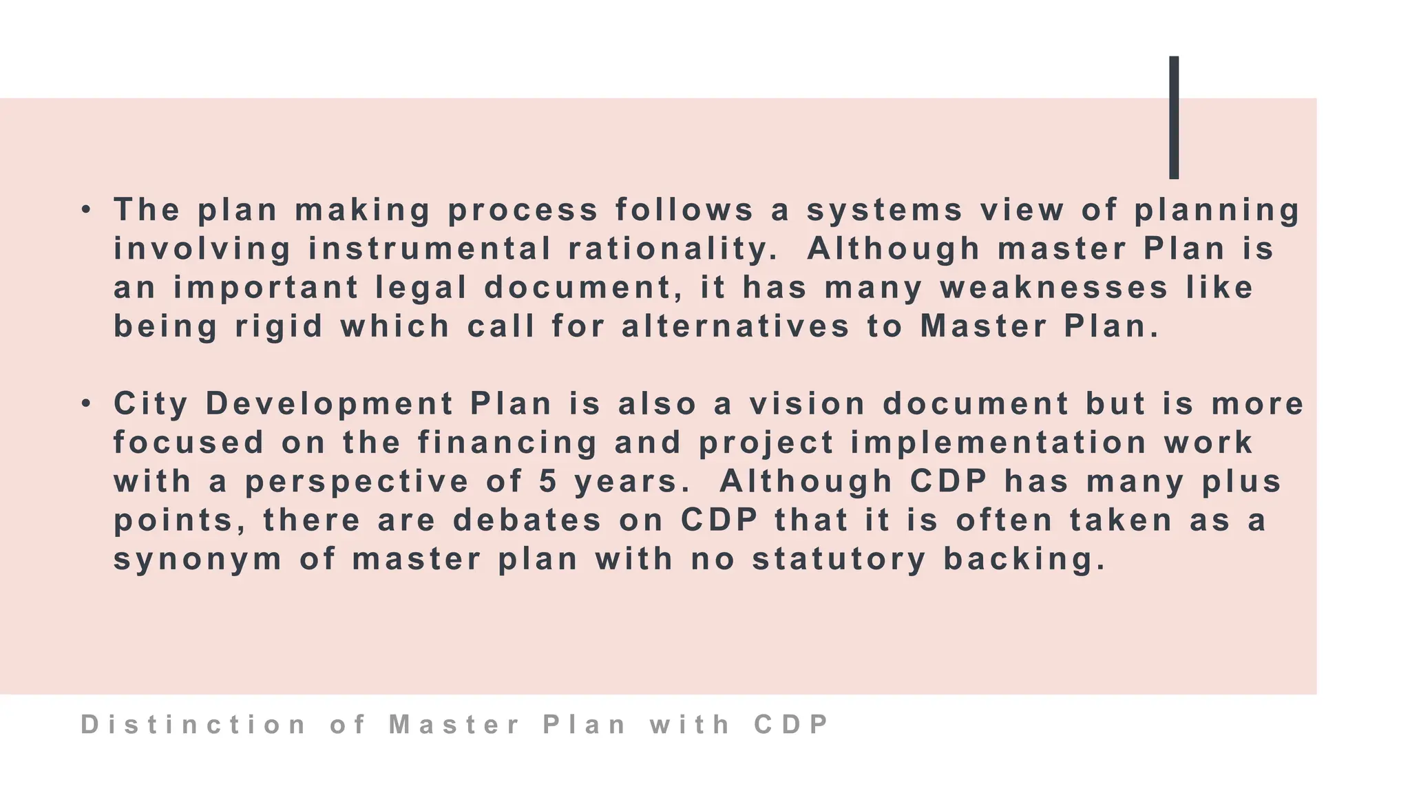CDP vs Master Plan difference in urban development | PPTX