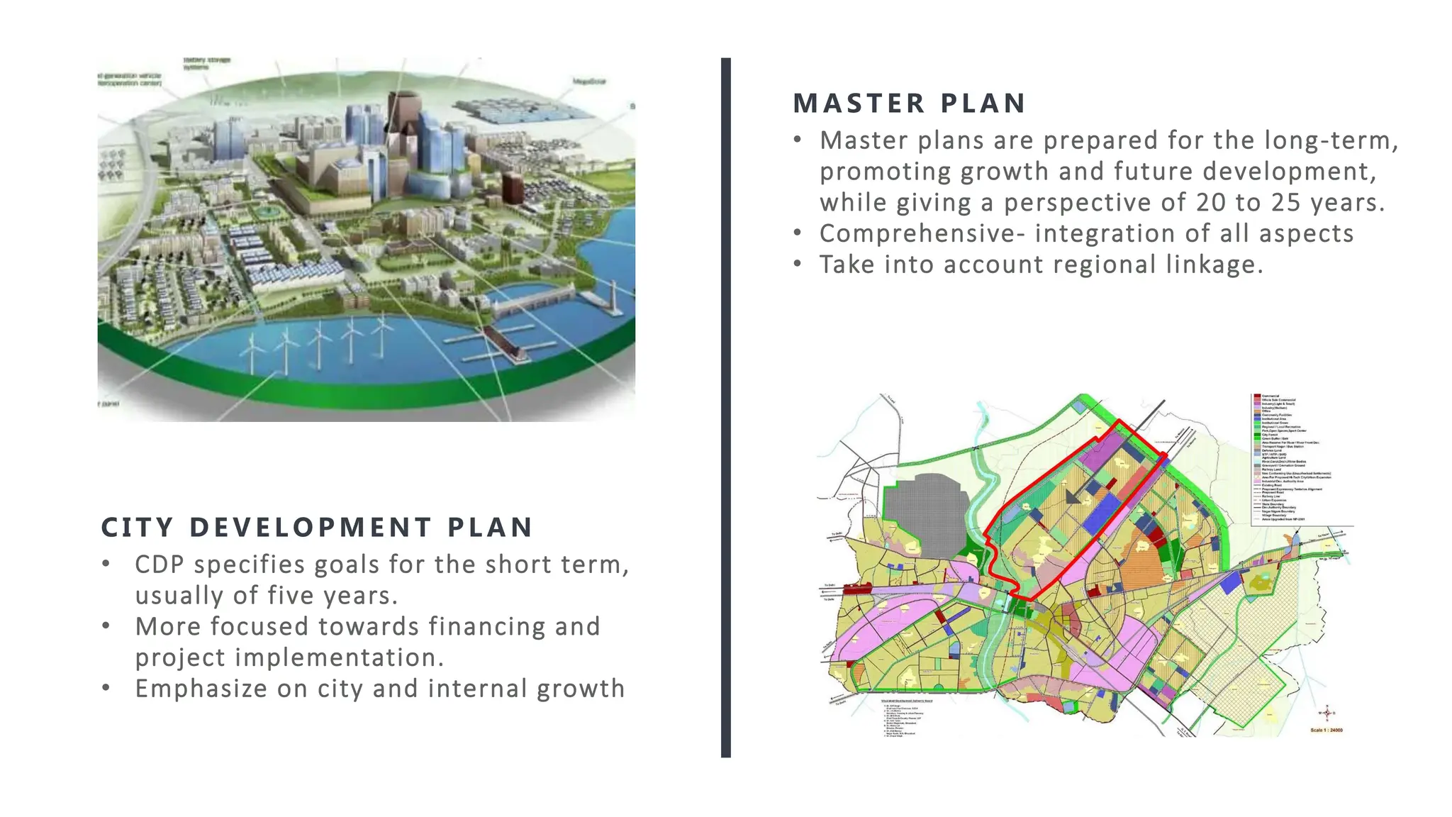 CDP vs Master Plan difference in urban development | PPTX