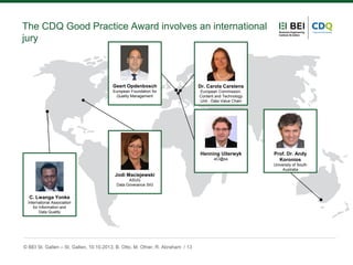 CDQM Good Practice Award 2013 | PPT