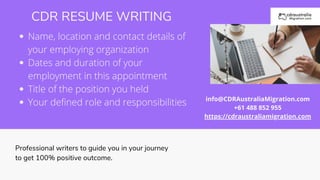 Cdr australia migration | PPT