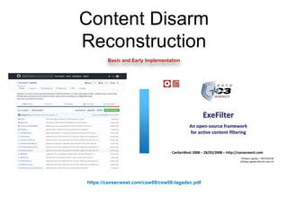 Content Disarm Reconstruction & Cyber Kill Chain | PPTX