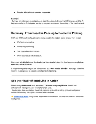 Top 5 Benefits of CDR/IPDR Analysis for Police Forces | PDF