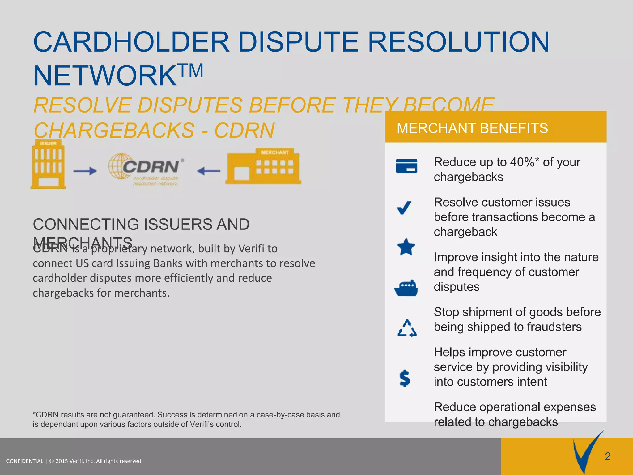 Cardholder Dispute Resolution Network by Verifi | PPTX