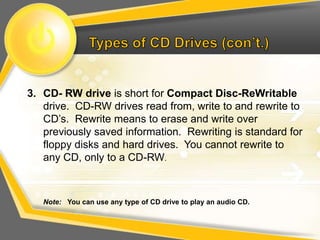 CD DRIVE | PPTX | Computing | Technology & Computing