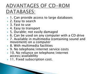 Use of CD-ROM Database | PPTX