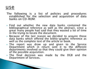 Use of CD-ROM Database | PPTX