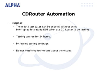 CDRouter Brief Introduction | PPTX