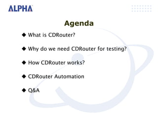 CDRouter Brief Introduction | PPTX
