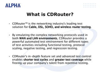 CDRouter Brief Introduction | PPTX