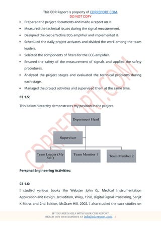 CDR Report for Biomedical Engineer | cdrreport.com