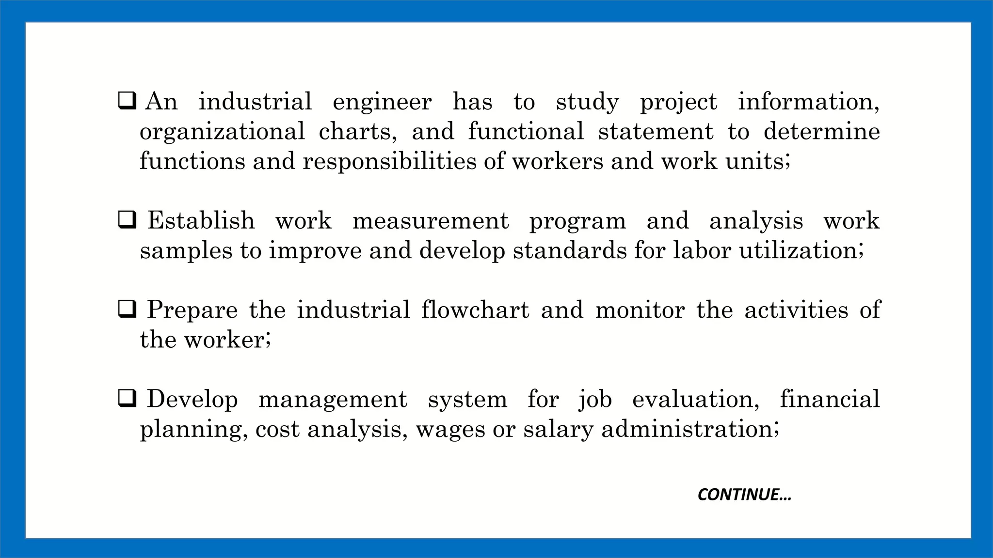 Cdr report for industrial engineer | PPTX