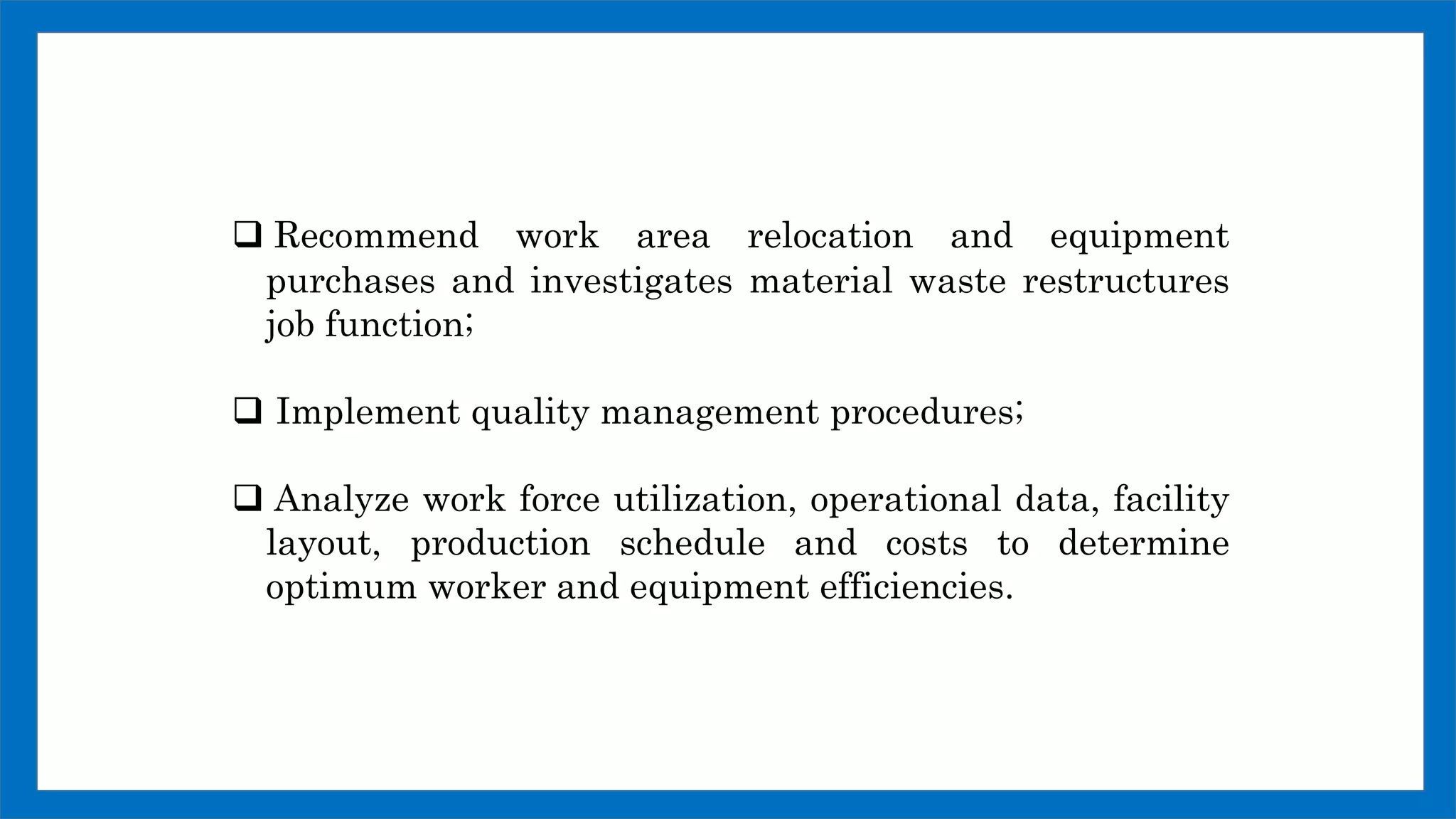 Cdr report for industrial engineer | PPTX