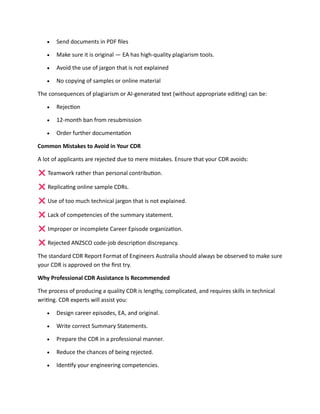 CDR Report Format for Engineers Australia | PDF