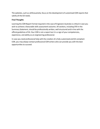 CDR Report Format for Engineers Australia | PDF