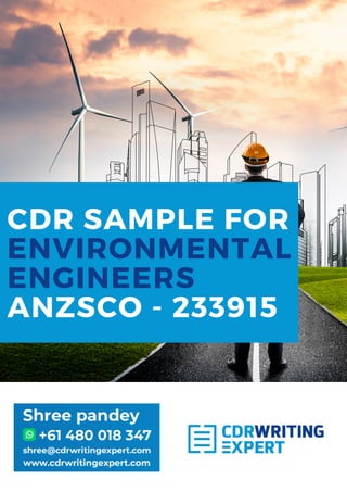 CDR sample for Environmental Engineers ANZSCO-233915 | PDF | Civil ...