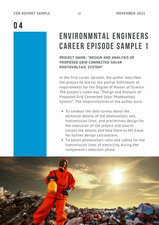 CDR sample for Environmental Engineers ANZSCO-233915 | PDF | Civil ...