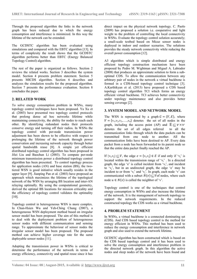 Cds Based Energy Efficient Topology Control Algorithm In Wireless Sensor Networks Pdf