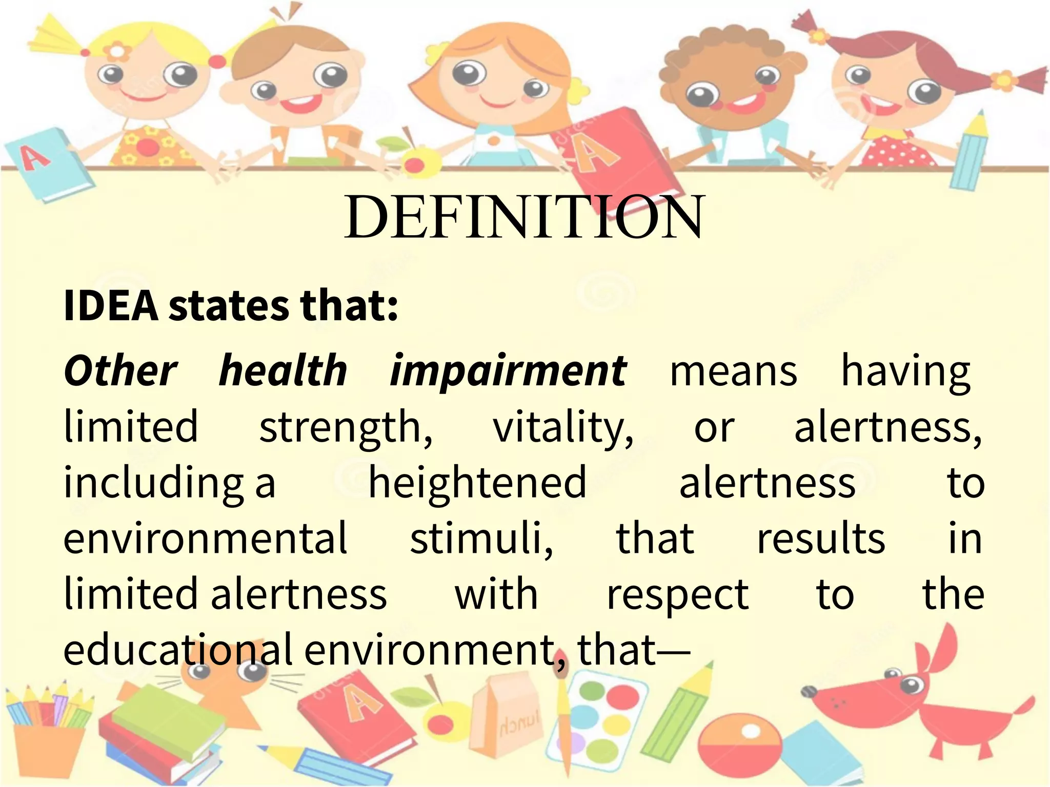 Teaching Strategies for Children with Health Impairments | PDF