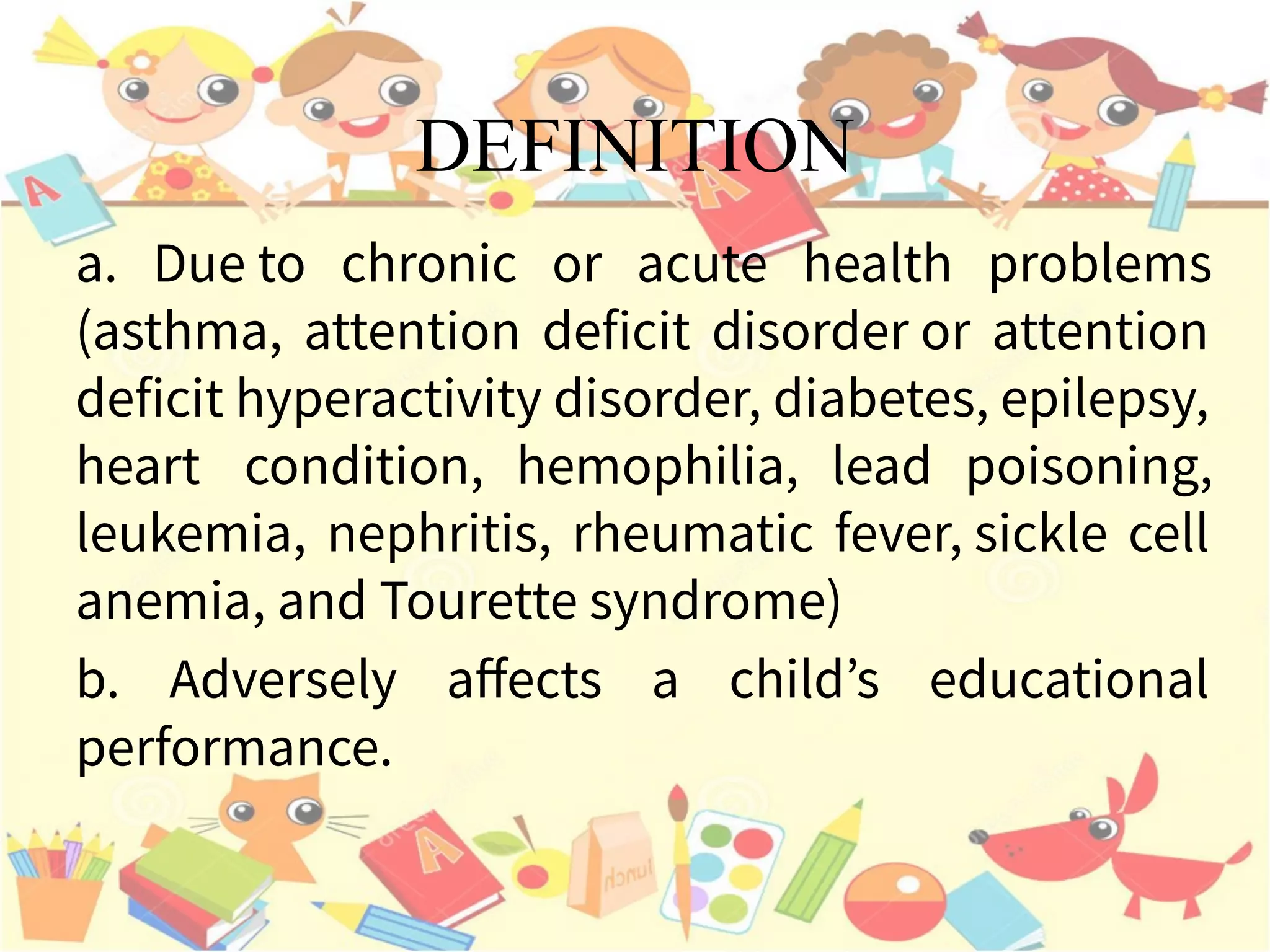 Teaching Strategies for Children with Health Impairments | PDF