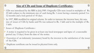 Certificate of deposits and Commercial Papers | PPTX | Stocks and Bonds ...