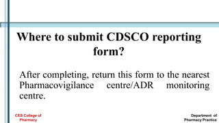 CDSCO and ADR reporting in India | PPTX