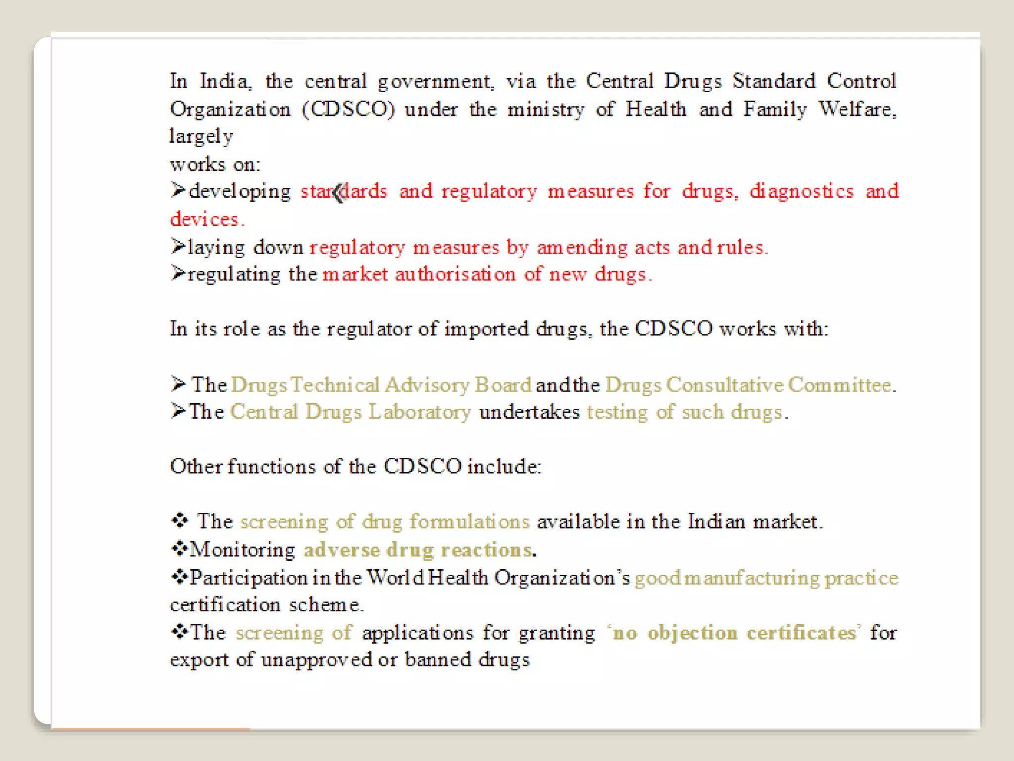 Cdsco-Central Drugs Standard Control Organisation | PPT | Free Download