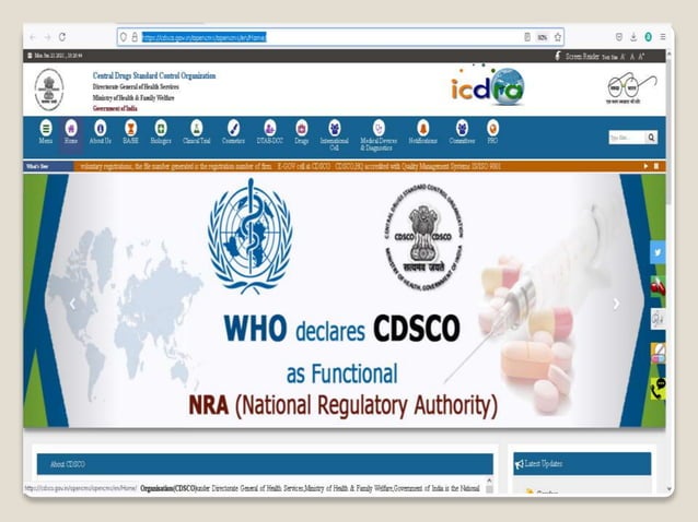 Cdsco-Central Drugs Standard Control Organisation | PPTX