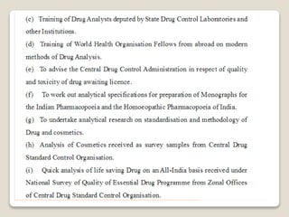 Cdsco-Central Drugs Standard Control Organisation | PPTX