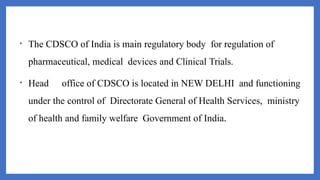 CDSCO central drug standard control organisation .pptx