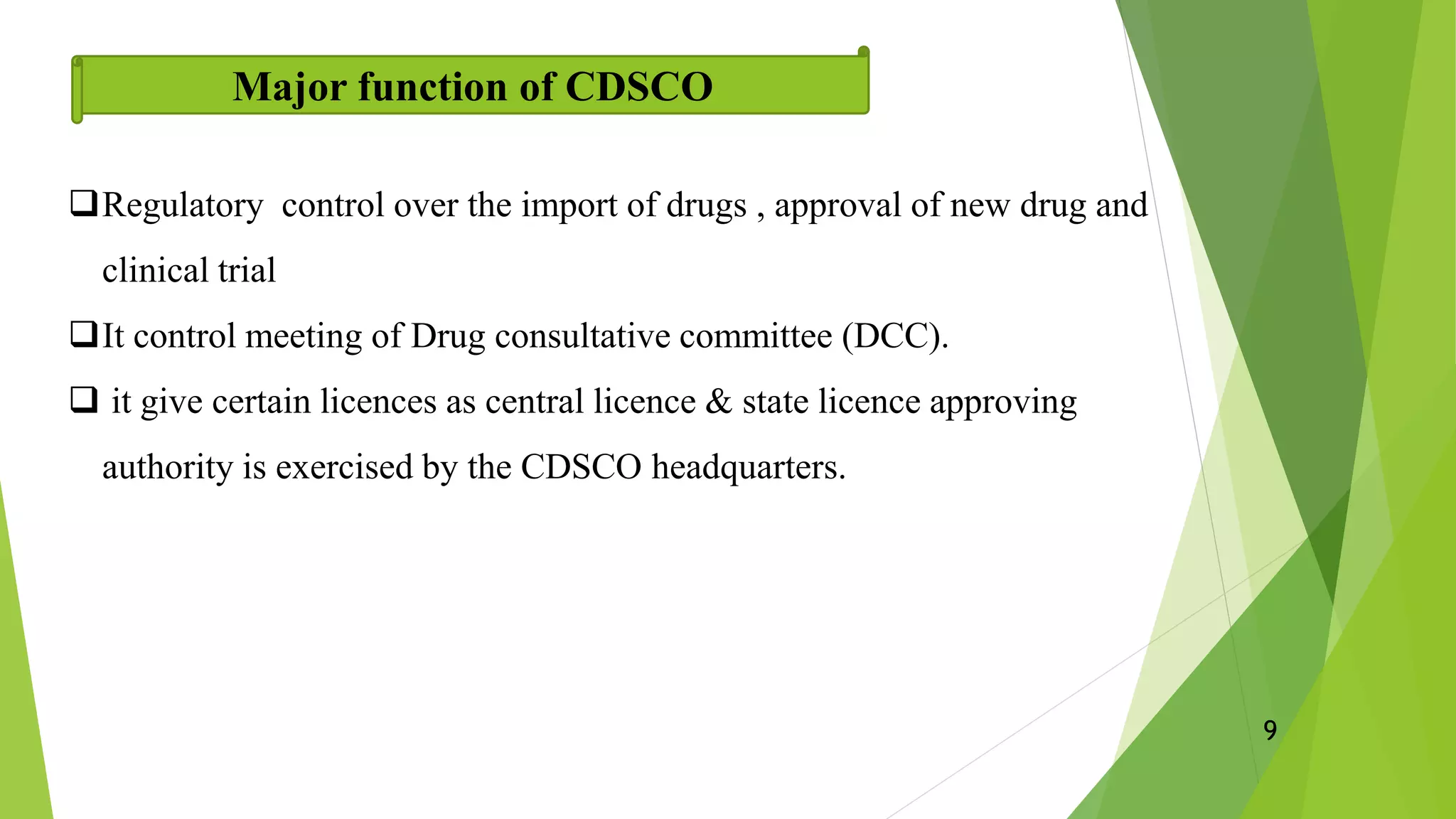 CDSCO- CENTRAL DRUG STANDARD CONTROL ORGANISATION | PPTX