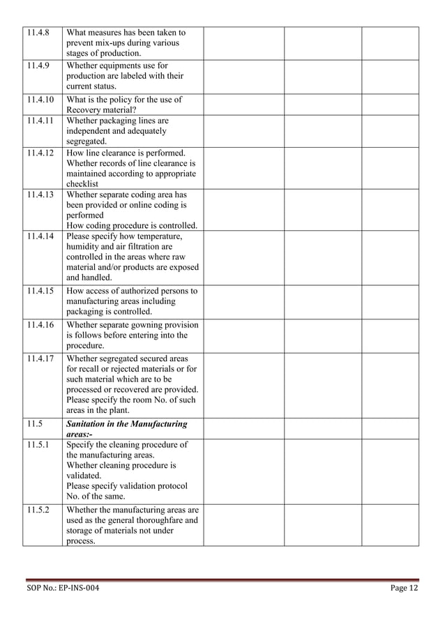 Cdsco gmp check list | PDF Cdsco gmp check list | PDF