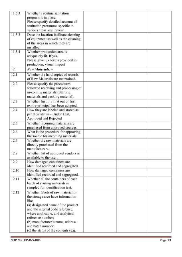 Cdsco gmp check list | PDF | Pharmaceutical Industry | Industries
