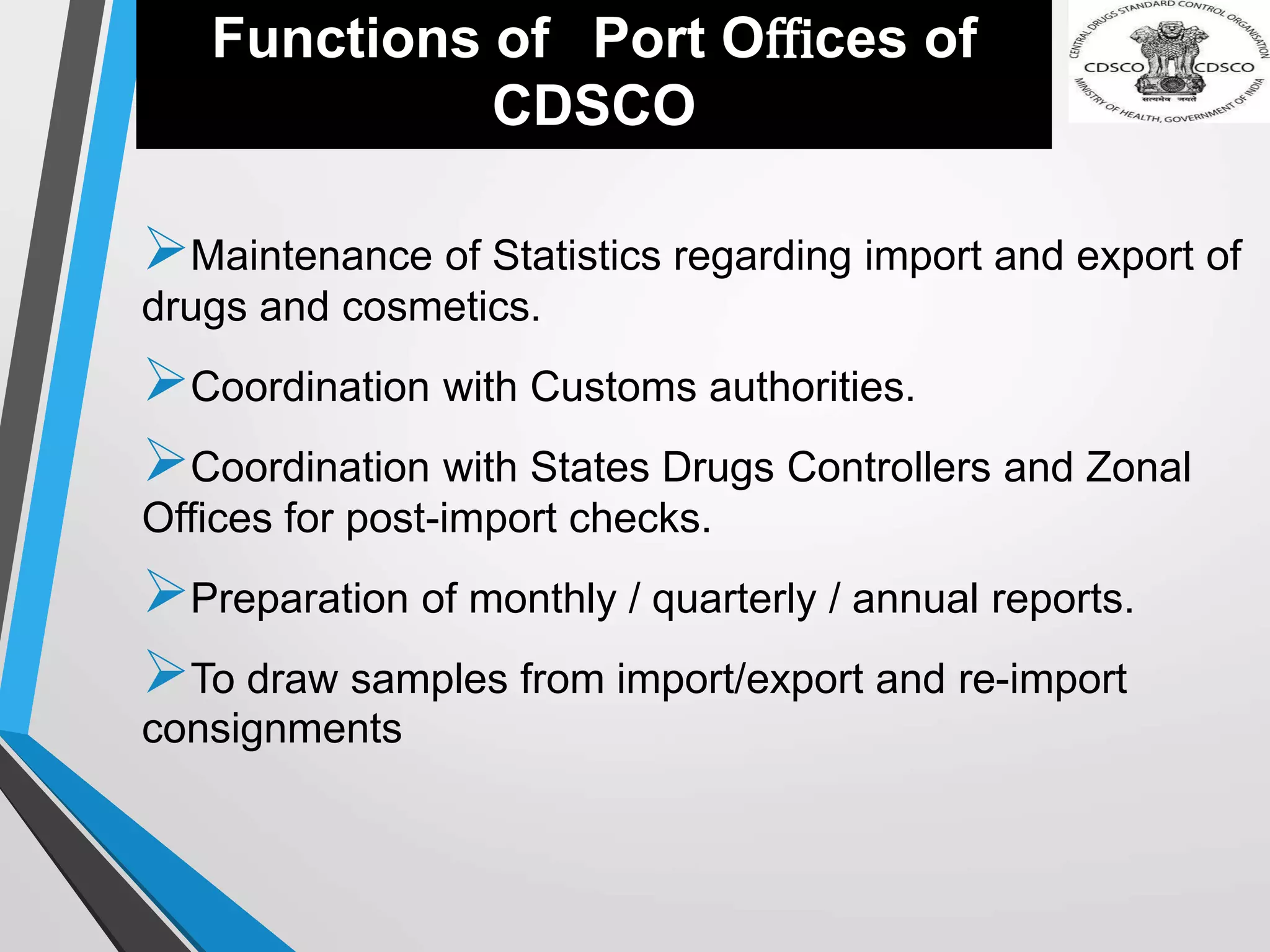 Cdsco Roles and Responsibilities | PPTX