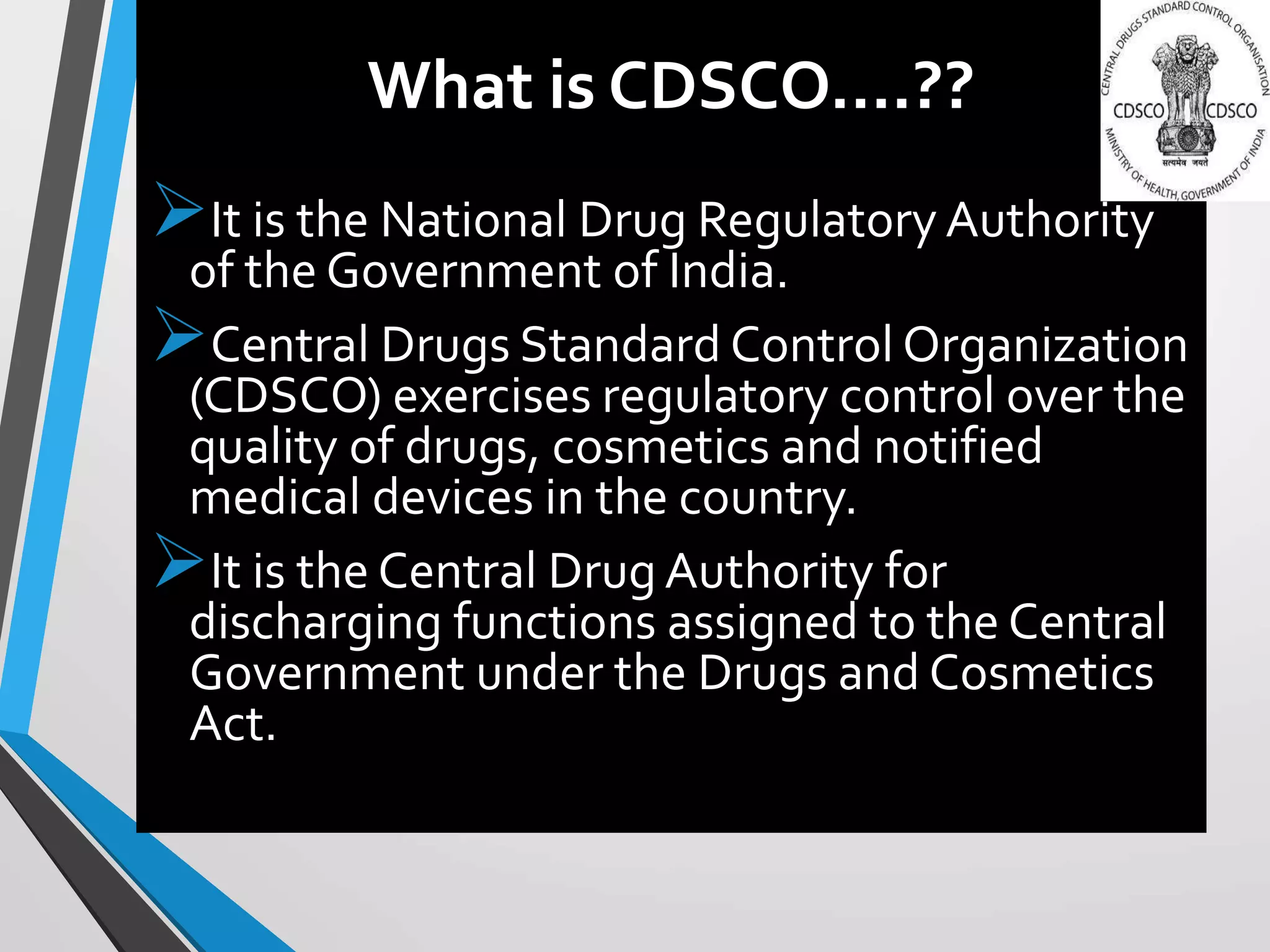 Cdsco Roles and Responsibilities | PPTX