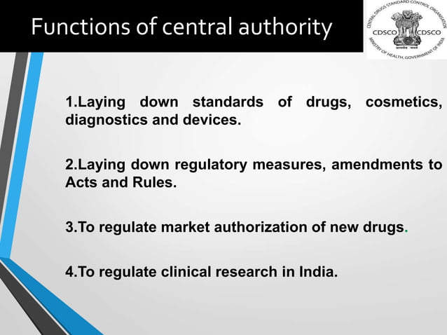 Cdsco Roles and Responsibilities | PPTX