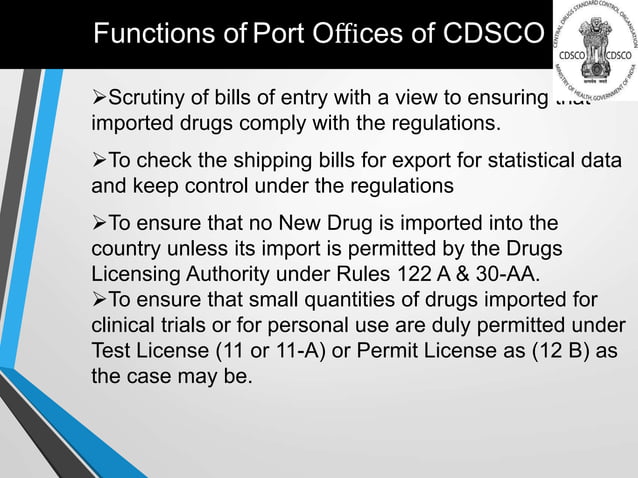 Cdsco Roles and Responsibilities | PPTX