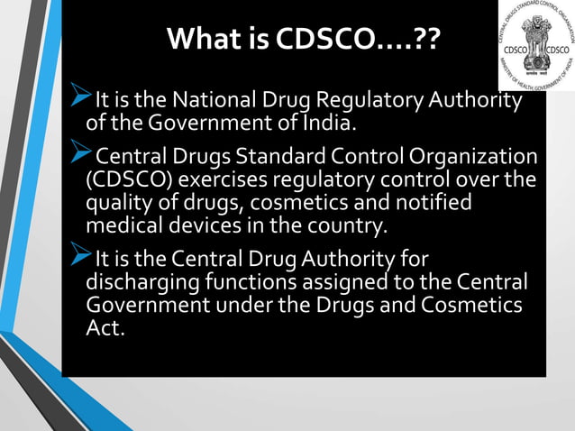 Cdsco Roles and Responsibilities | PPTX