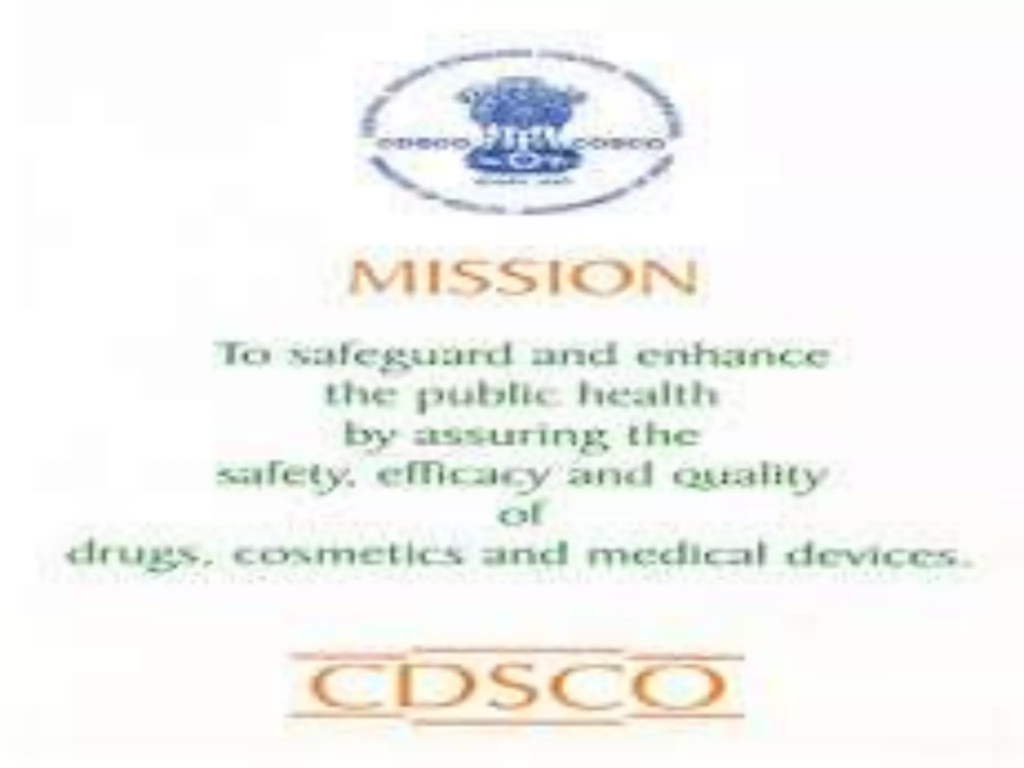 CENTRAL DRUG STANDARD CONTROL ORGANISATION (CDSCO) | PPTX