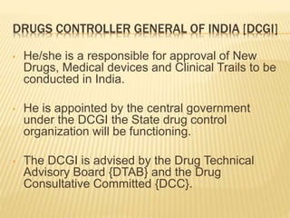 CENTRAL DRUG STANDARD CONTROL ORGANISATION (CDSCO) | PPTX