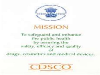 CENTRAL DRUG STANDARD CONTROL ORGANISATION (CDSCO) | PPTX