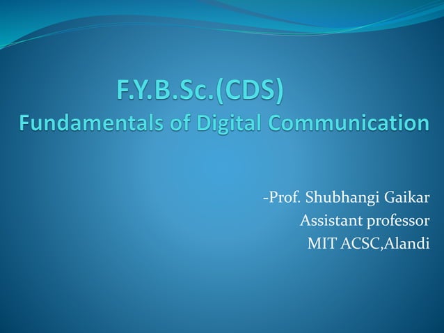 CDS Fundamentals of digital communication system UNIT 1 AND 2.pdf