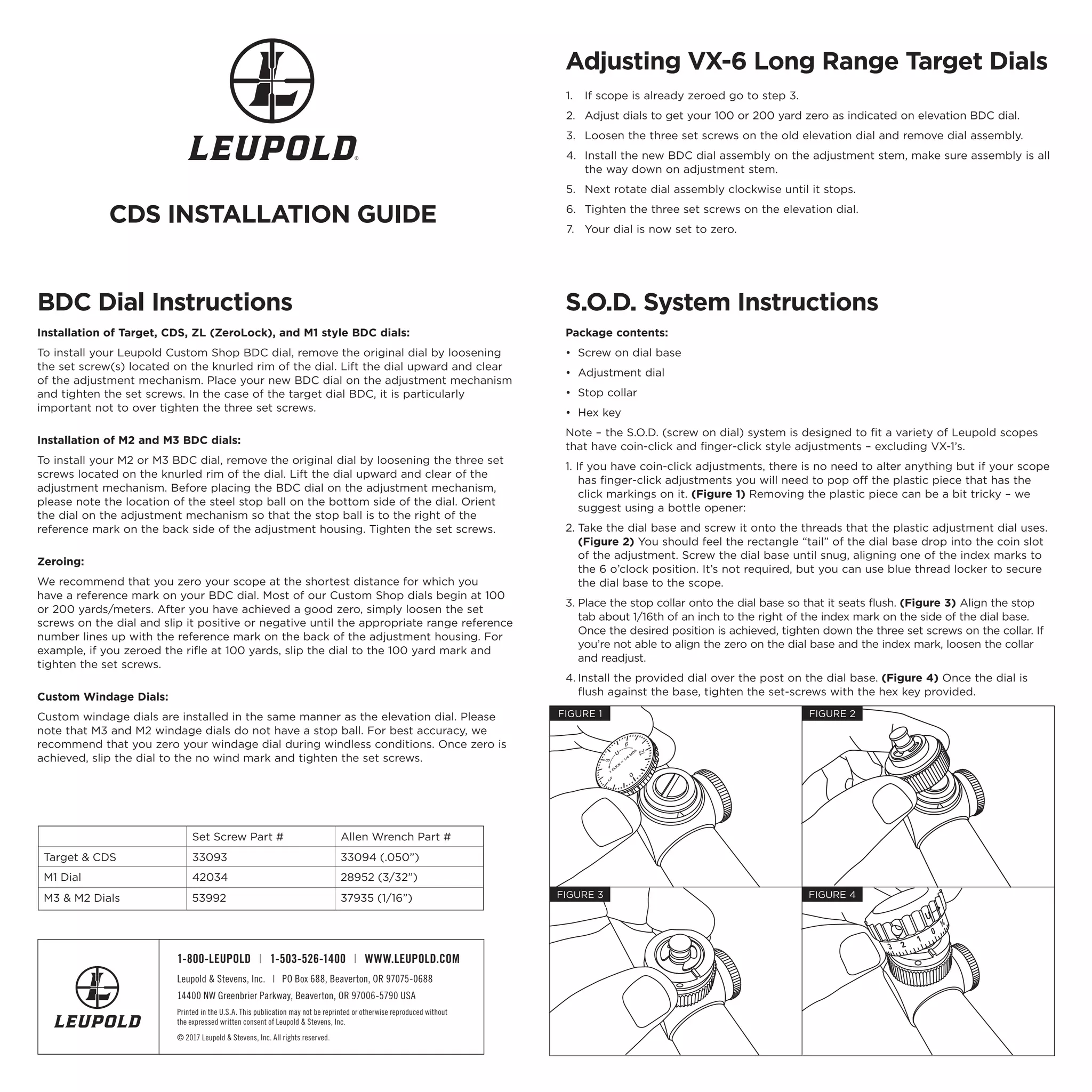 Cds Installation Guide | Leupold | Optics Trade | PDF