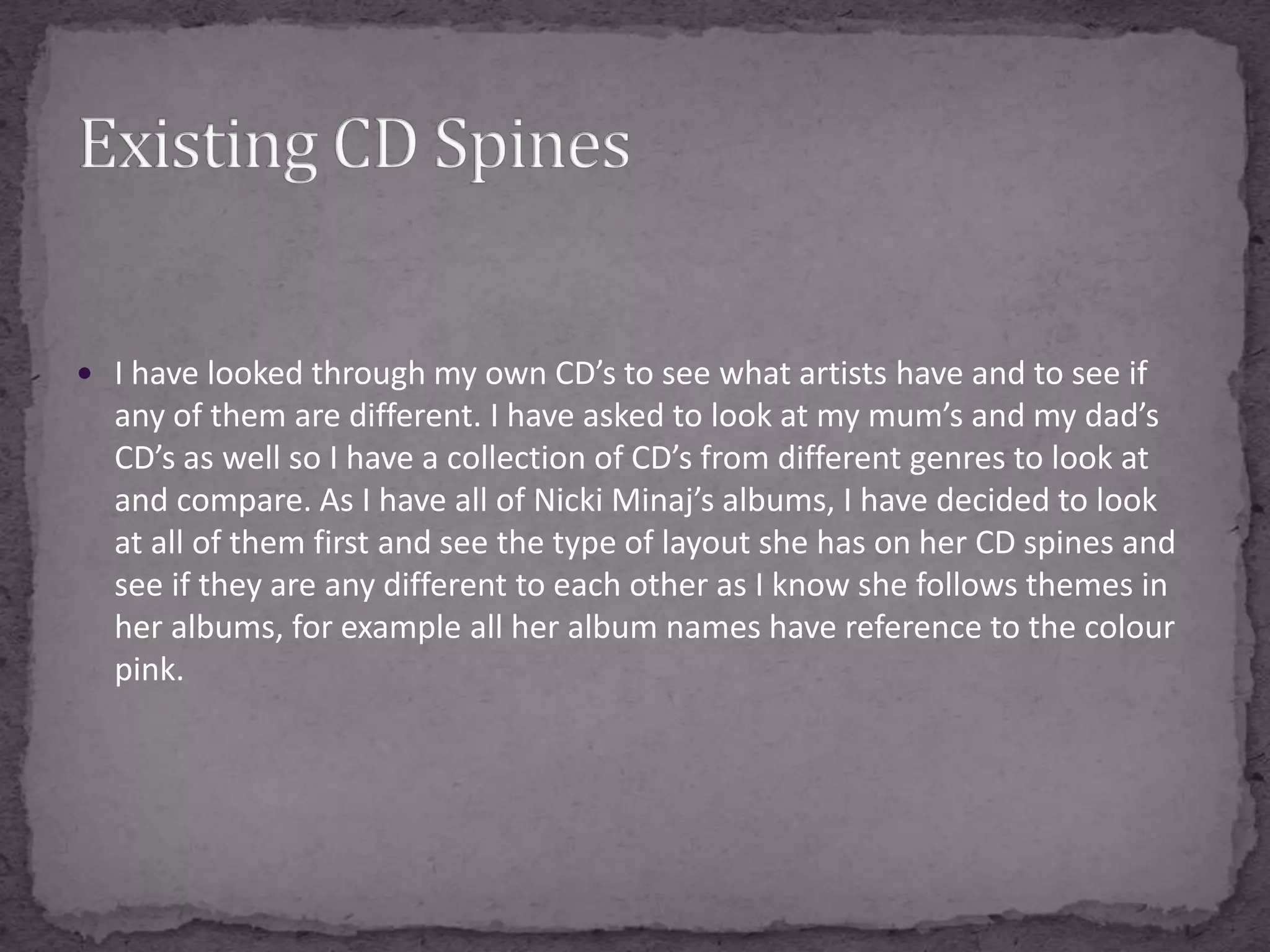 CD Spine Conventions | PPTX